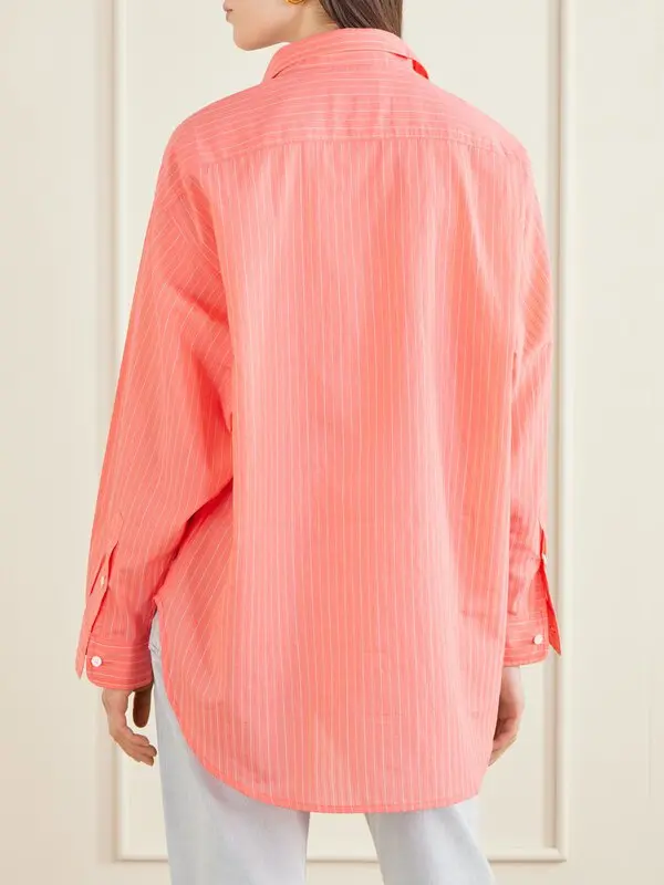 AGOLDE Sona Striped Cotton-blend Shirt - Pink