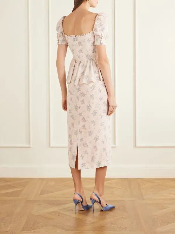Alessandra Rich Floral-print Silk-satin Midi Dress