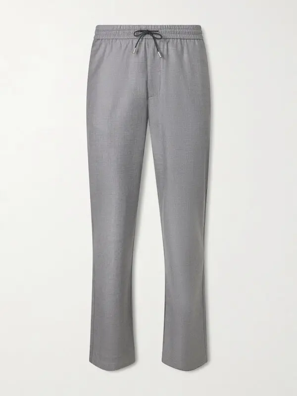 Sease Straight-leg Virgin Wool Drawstring Trousers - Gray