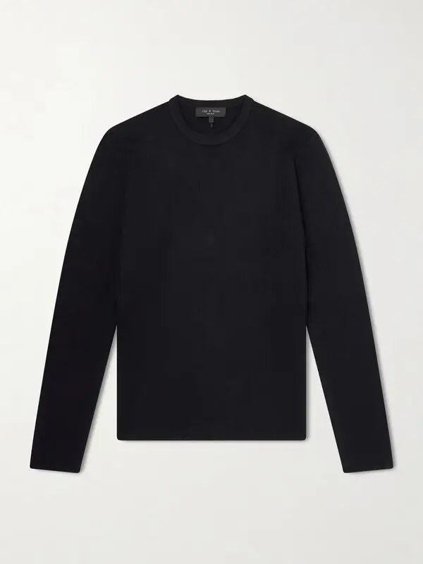 Rag & Bone Cotton-blend Textured Crew Neck Sweater