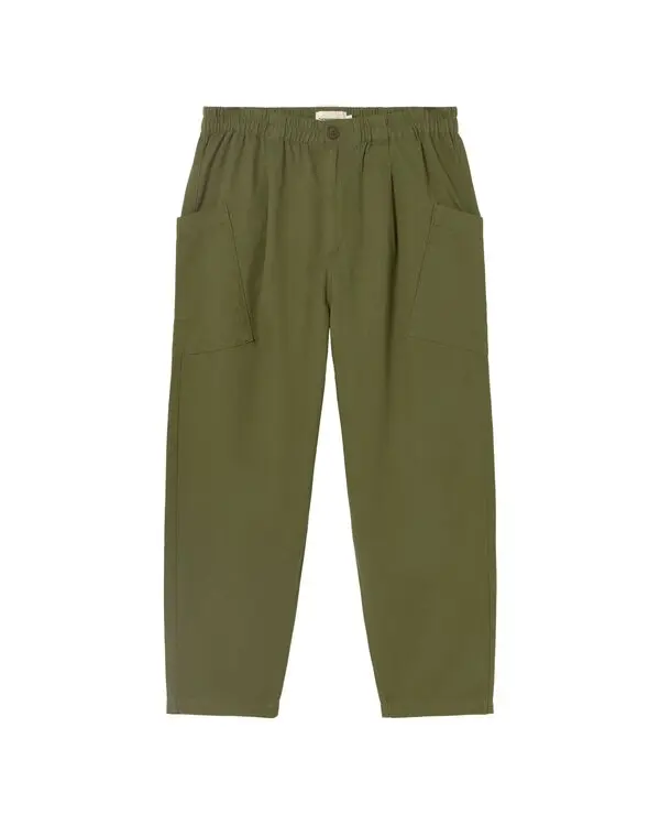 THINKING MU Organic Cotton Wide-leg Trousers - Green