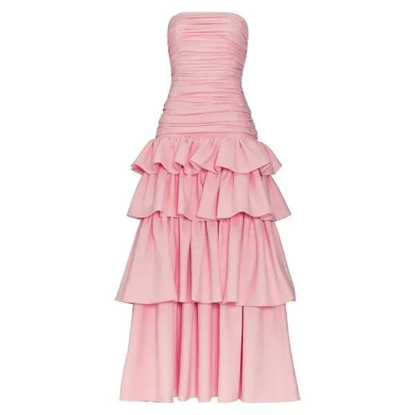 JUSTIN TONG Elara Ruffle Midi Dress
