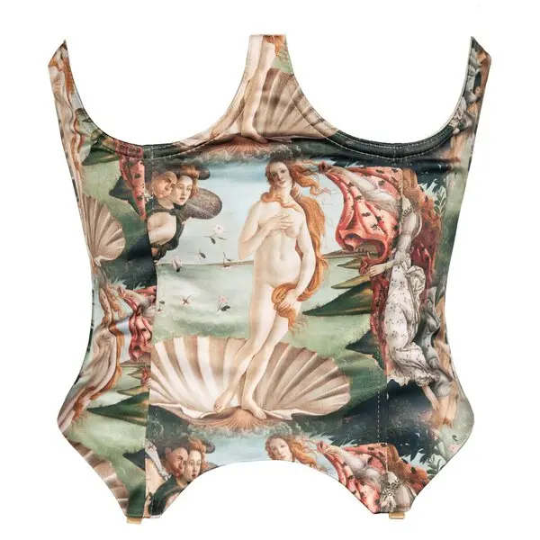 LA MUSA The Birth Of Venus" Printed Corset