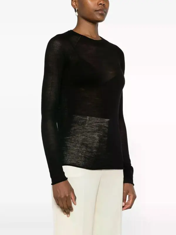 ROBERTO COLLINA Merino Wool Fine Knit Crew Neck Sweater