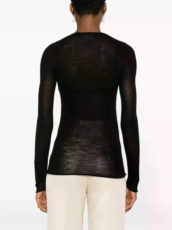 ROBERTO COLLINA Merino Wool Fine Knit Crew Neck Sweater