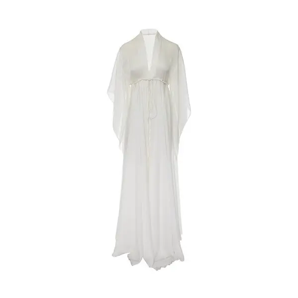 BLUZAT Long Flared Kaftan - White
