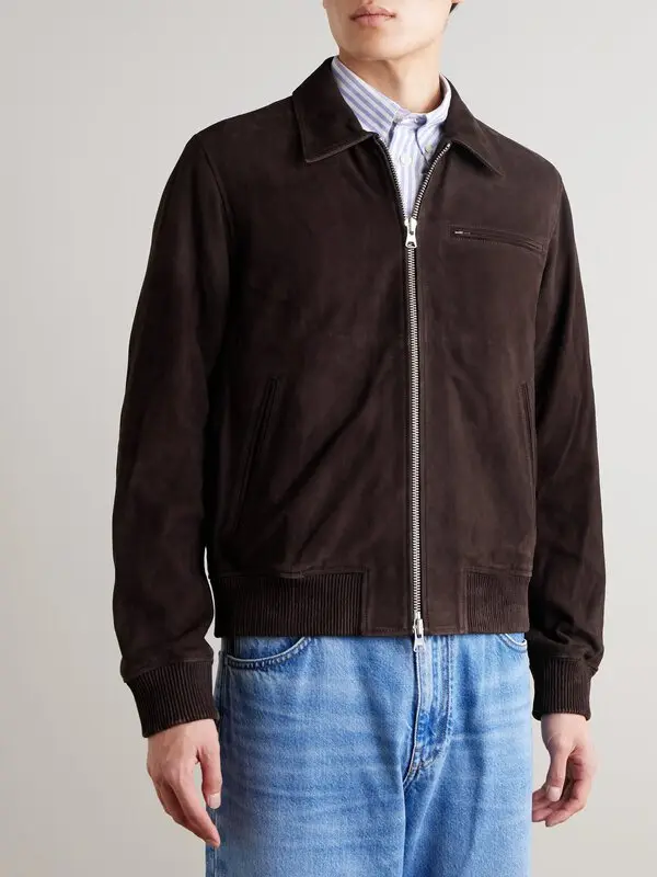 Nn07 Owen Suede Bomber Jacket