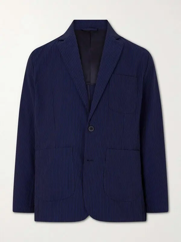 Portuguese Flannel Atlantico Organic Cotton-seersucker Suit Jacket