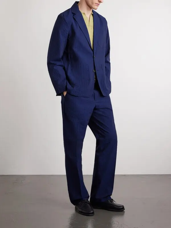 Portuguese Flannel Atlantico Organic Cotton-seersucker Suit Jacket