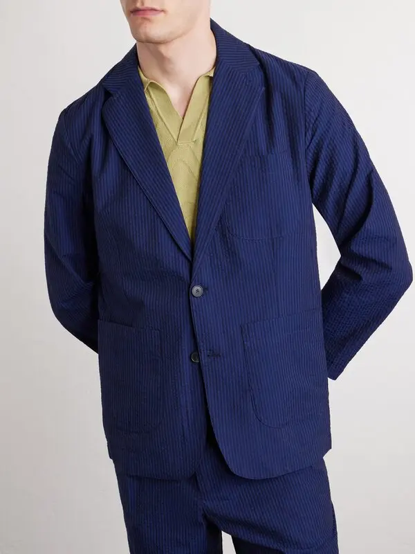Portuguese Flannel Atlantico Organic Cotton-seersucker Suit Jacket
