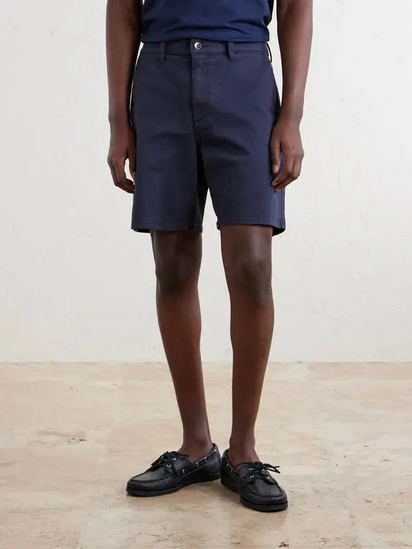 Rag & Bone Aero Straight-leg Cotton-blend Shorts - Blue