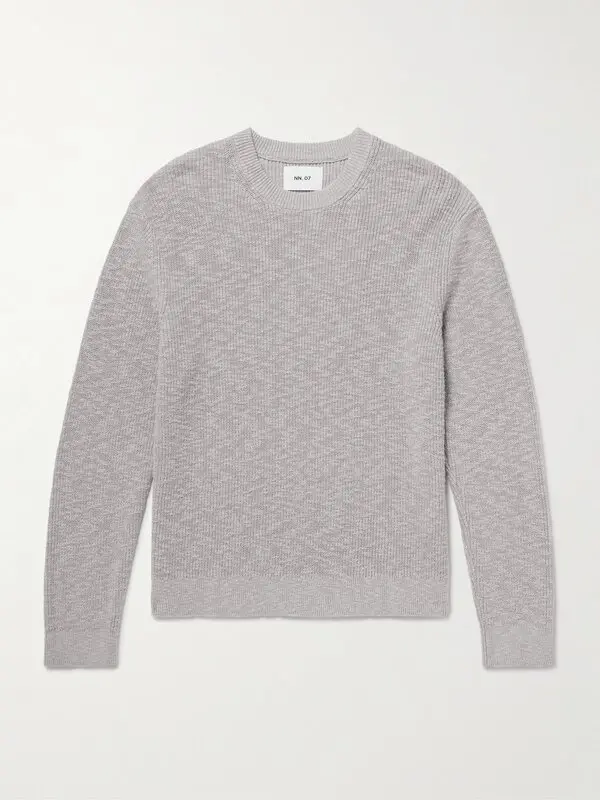 Nn07 Russell Crew 60028 Cotton Sweater - Gray