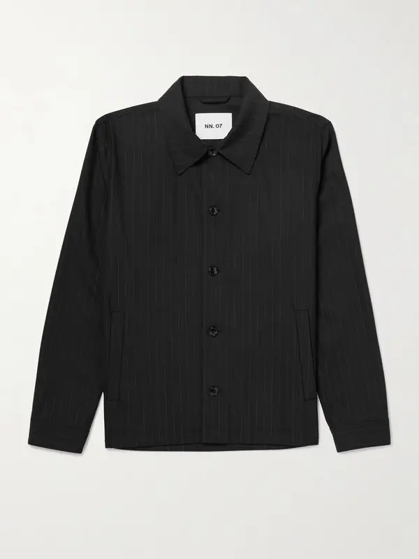 Nn07 Zander Pinstriped Recycled Woven Jacket