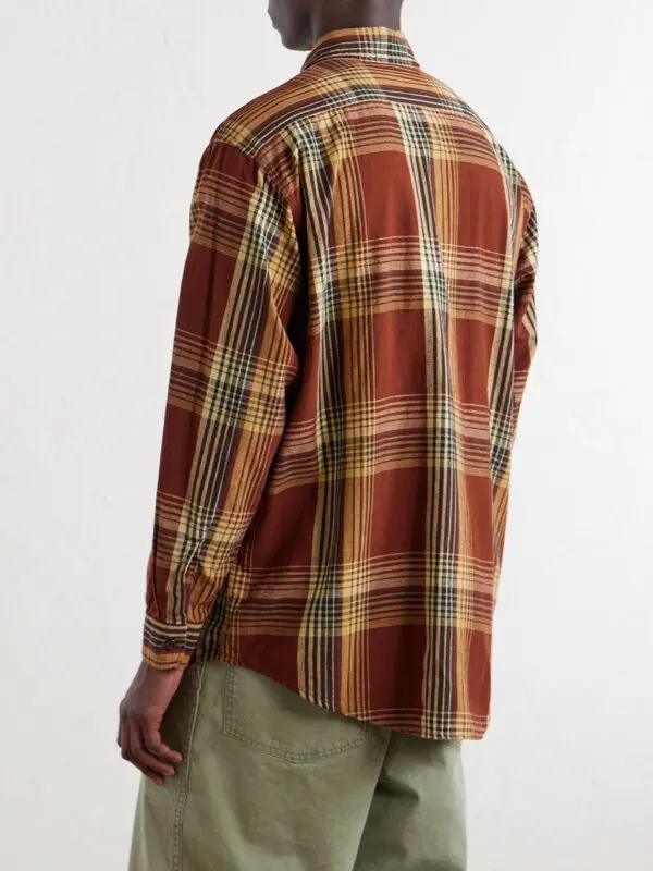 ORSLOW Checked Cotton And Linen-blend Shirt