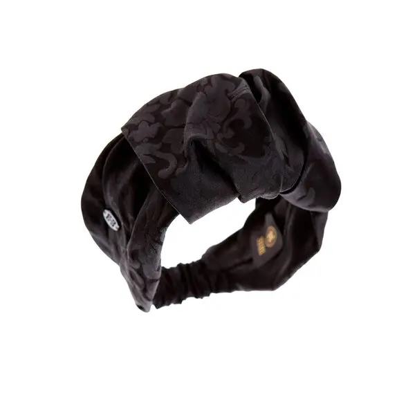 SIBI HATS Liz Silk Brocade Headband - Black