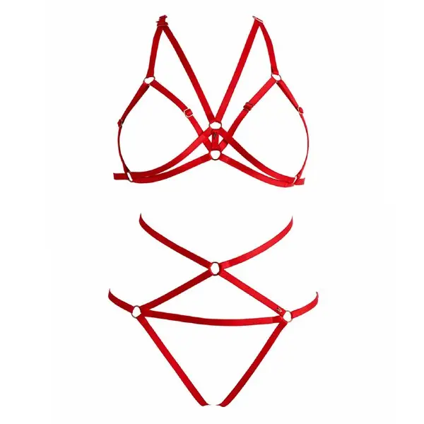 MY MOKONDO Isiban Lingerie Harness Set - Red