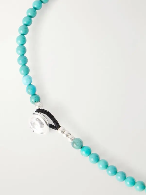 MIKIA Sterling Silver And Stone Beaded Bracelet - Blue