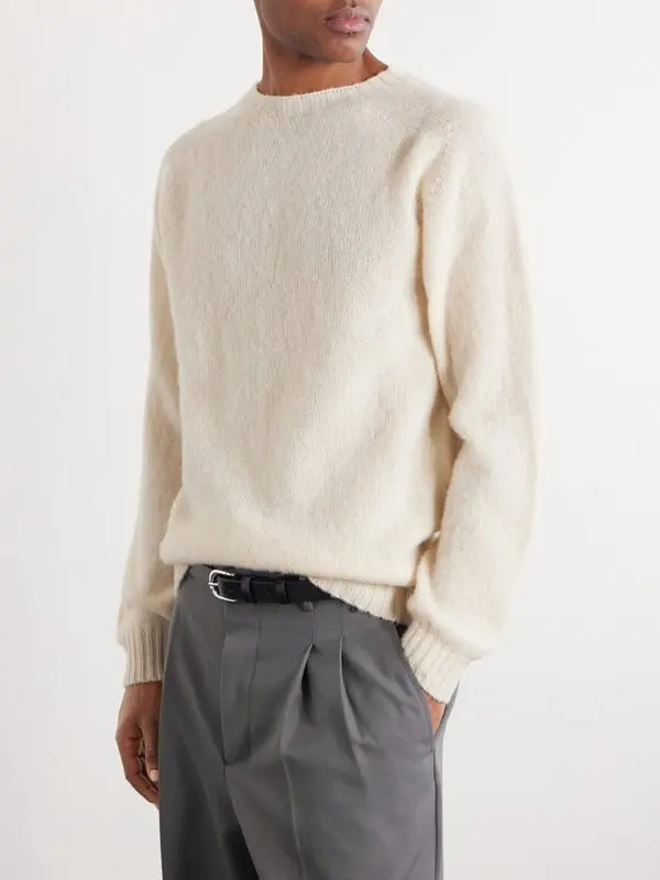 DRAKE'S Brushed Shetland Wool Sweater