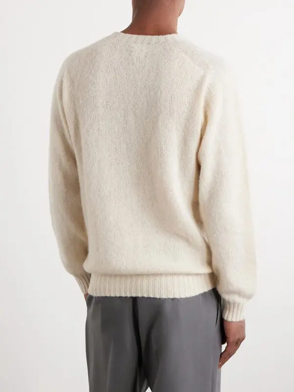 DRAKE'S Brushed Shetland Wool Sweater