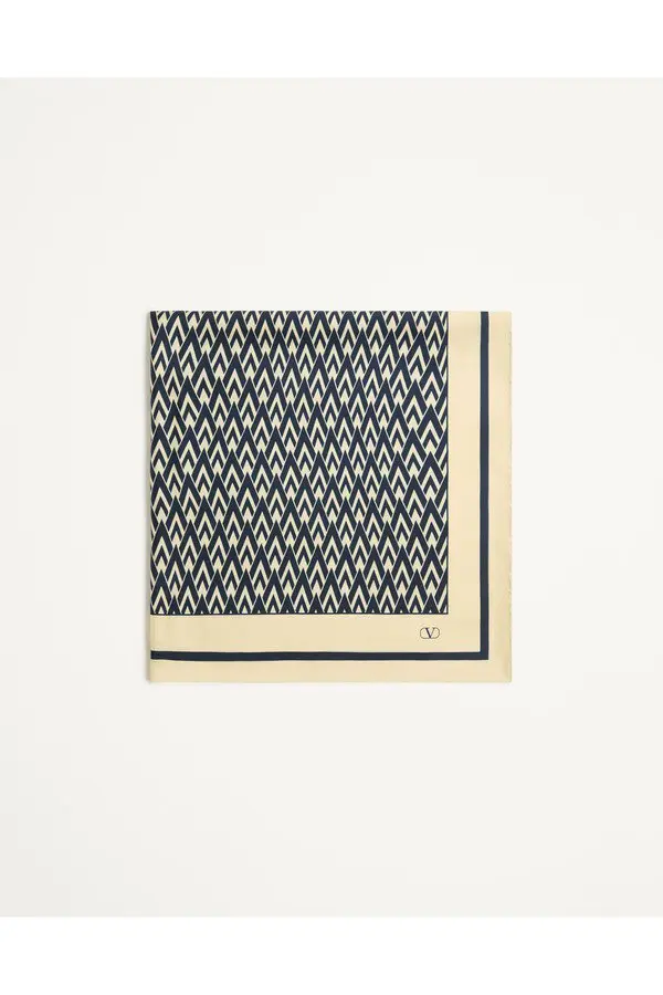 Valentino Garavani Toute La V Silk Scarf - Navy