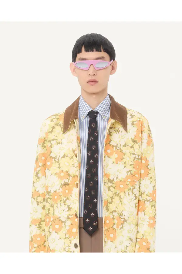 Valentino Garavani Silk Jacquard Tie With Geometric Pattern - Black