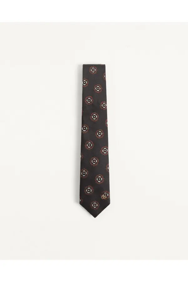 Valentino Garavani Silk Jacquard Tie With Geometric Pattern