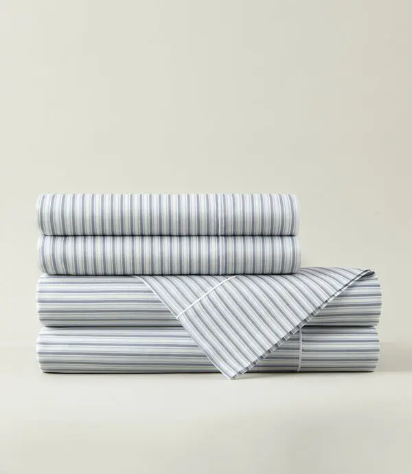 PEACOCK ALLEY Windsor Stripe Classic Printed Sheet Set - Stripe Wedgewood