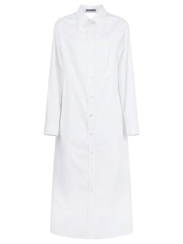 Balenciaga Draped Back Cotton Poplin Dress