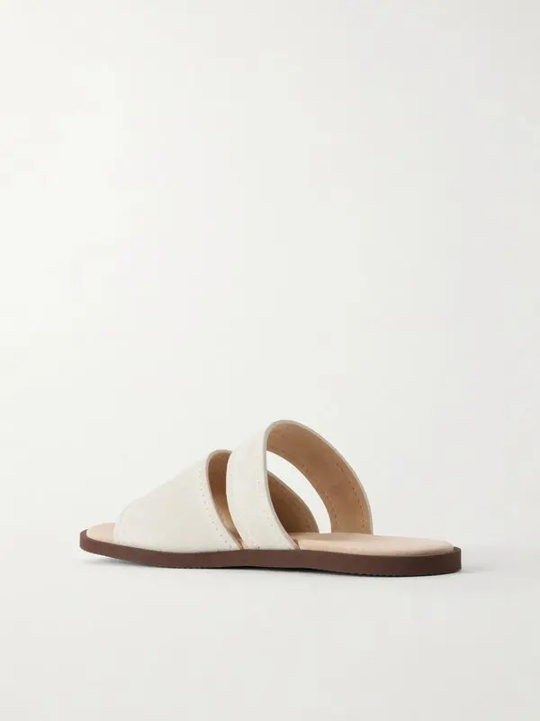 Brunello Cucinelli Suede Slides - Neutrals
