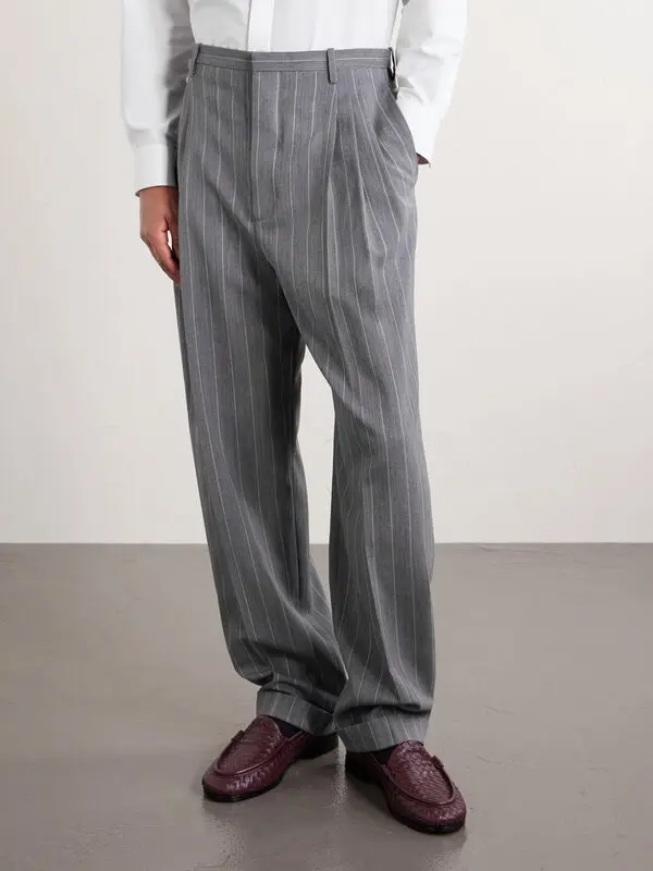 Bottega Veneta Tapered-leg Pinstriped Wool Trousers