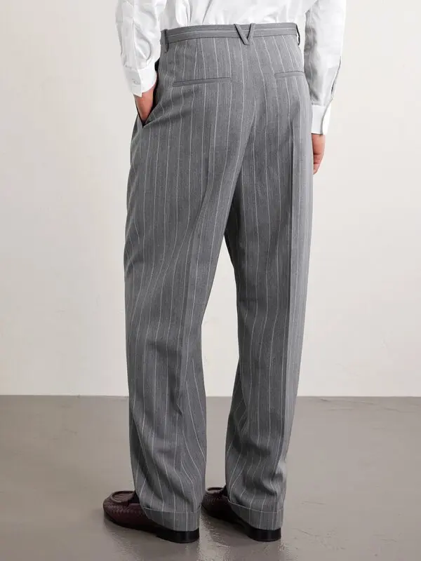 Bottega Veneta Tapered-leg Pinstriped Wool Trousers