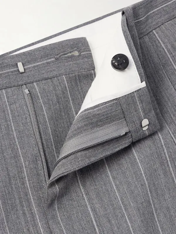 Bottega Veneta Tapered-leg Pinstriped Wool Trousers