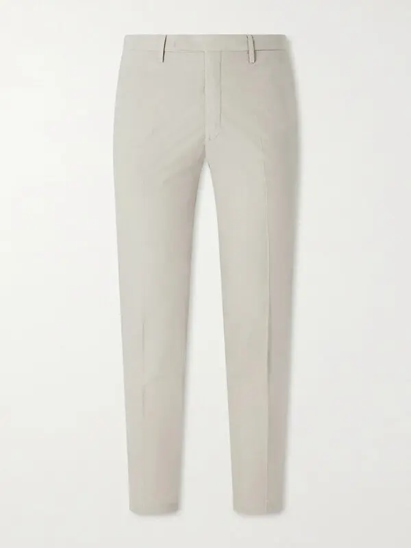 Boglioli Straight-leg Stretch Cotton Blend Trousers - Neutrals