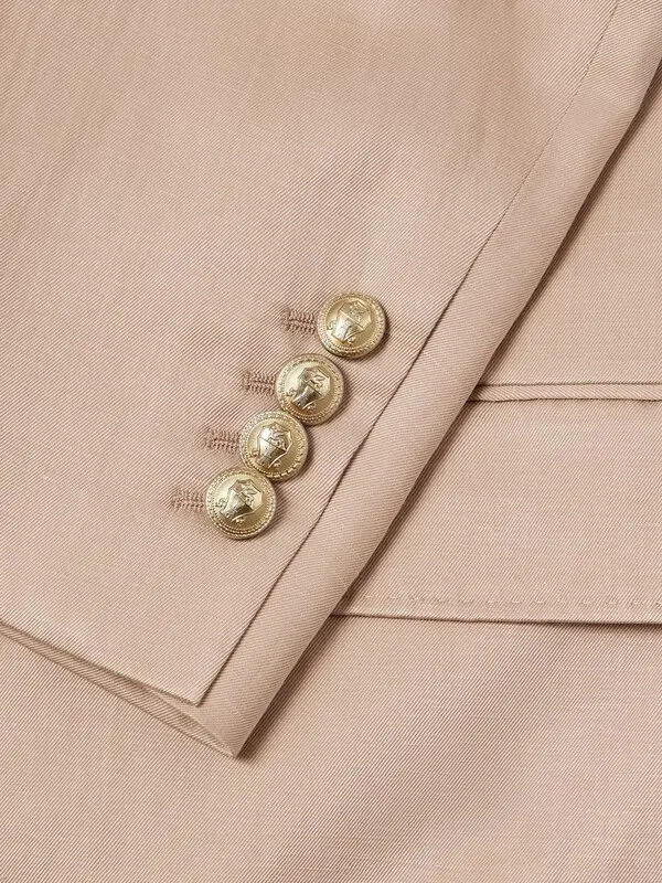 Brunello Cucinelli Double-breasted Silk And Linen-blend Twill Blazer