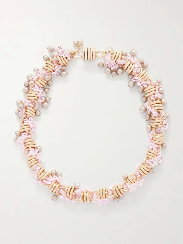 Tory Burch Beaded Necklace - Pink