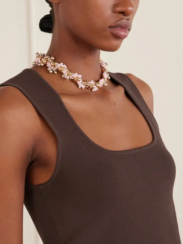 Tory Burch Embellished Beaded Necklace