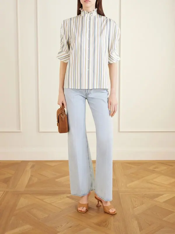 Thierry Colson Vita Striped Cotton Blouse