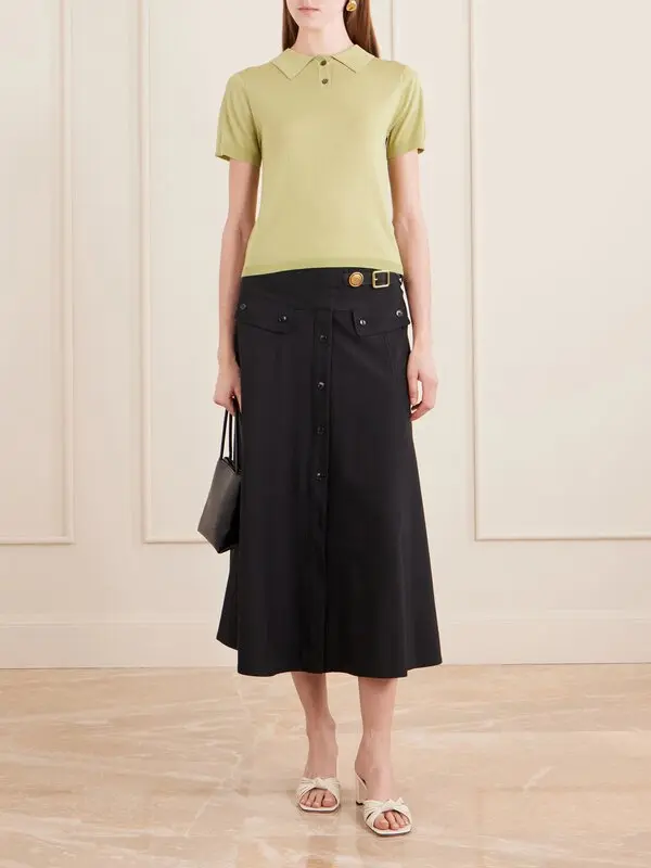 Still Here Daughter' Cotton Silk Blend Polo Shirt