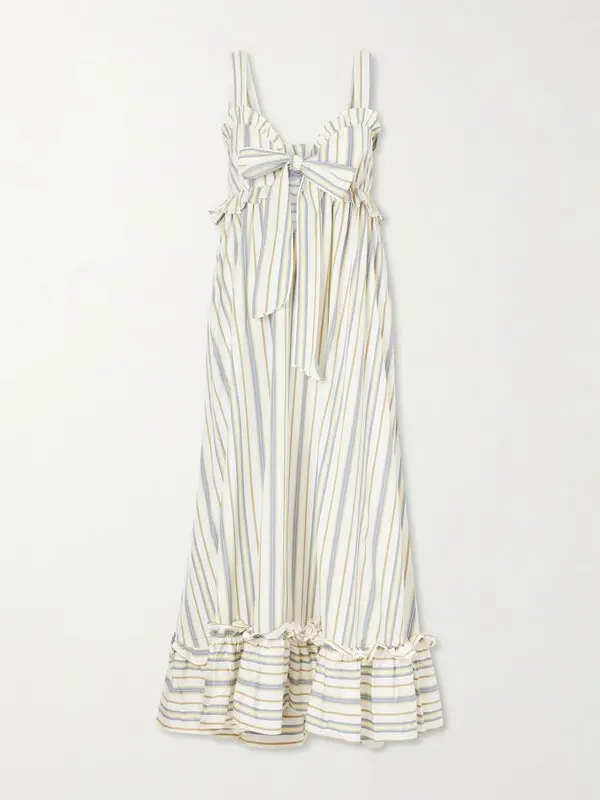Thierry Colson Valentina Striped Cotton Maxi Dress - Multi