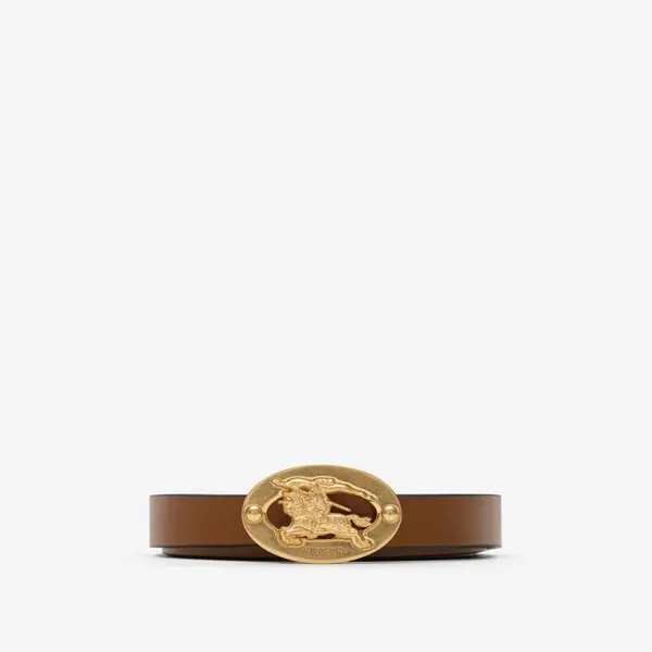 Burberry Reversible Leather Belt With Logo Buckle - Black/hazel