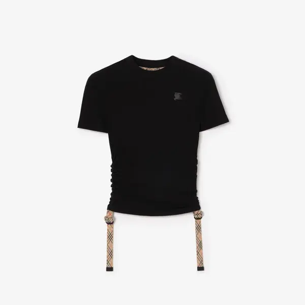 Burberry Ribbed Stretch Modal Cashmere T-shirt - Black