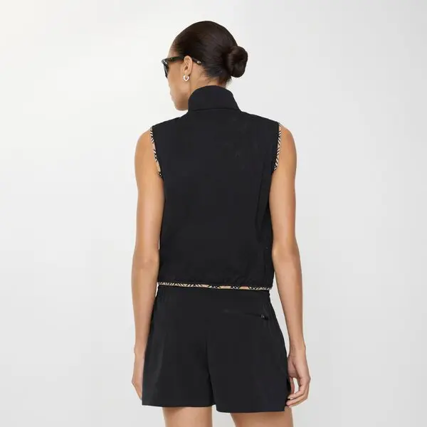 Burberry Stretch Nylon Gilet With Check Taping