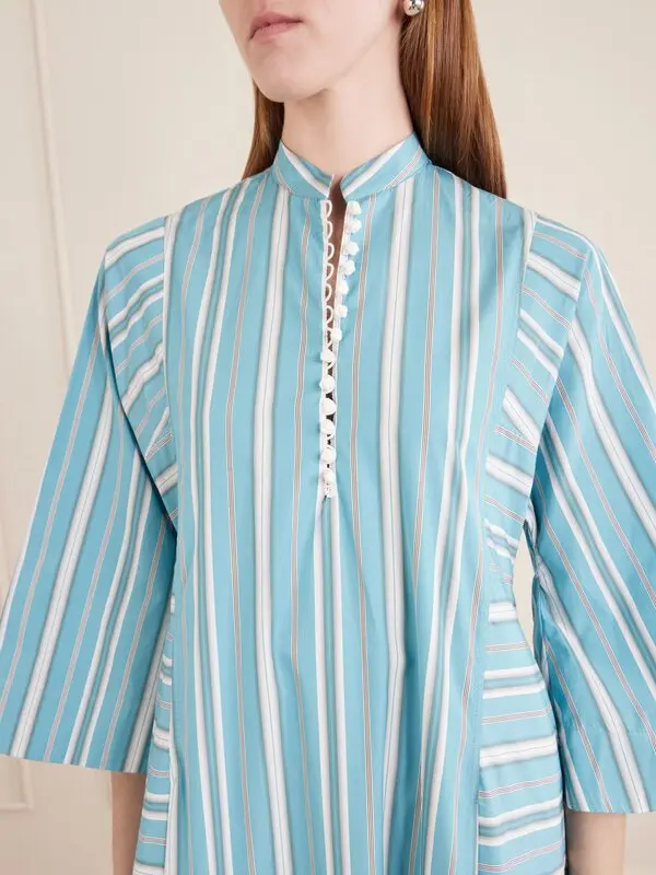Thierry Colson Rachel" Striped Cotton-poplin Kaftan