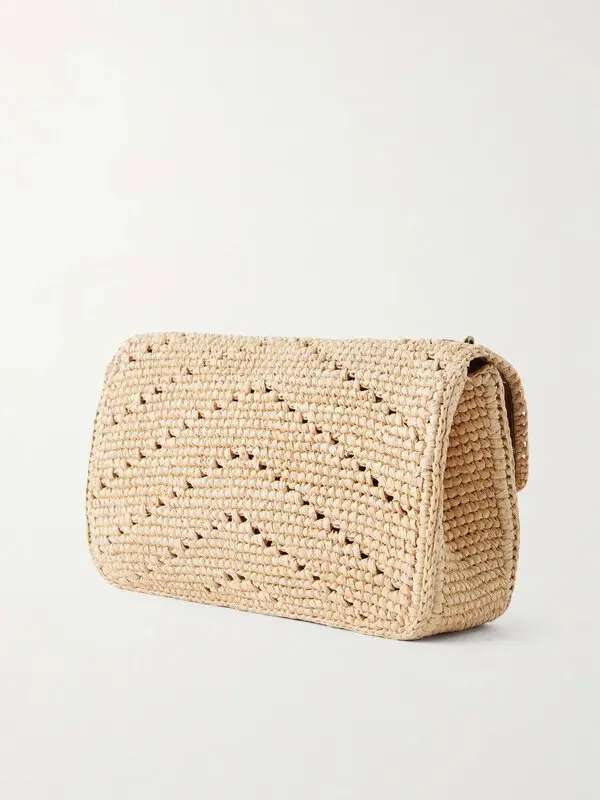 Saint Laurent Loulou Small Raffia Shoulder Bag