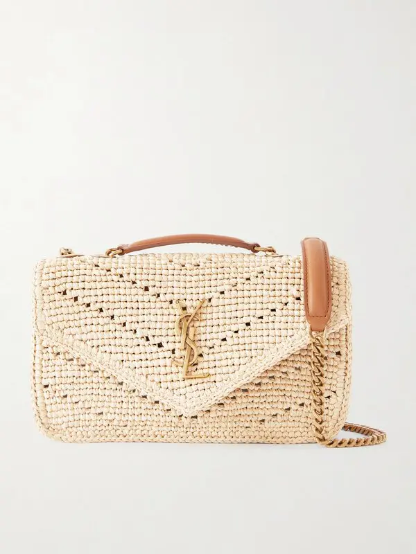 Saint Laurent Loulou Small Raffia Shoulder Bag