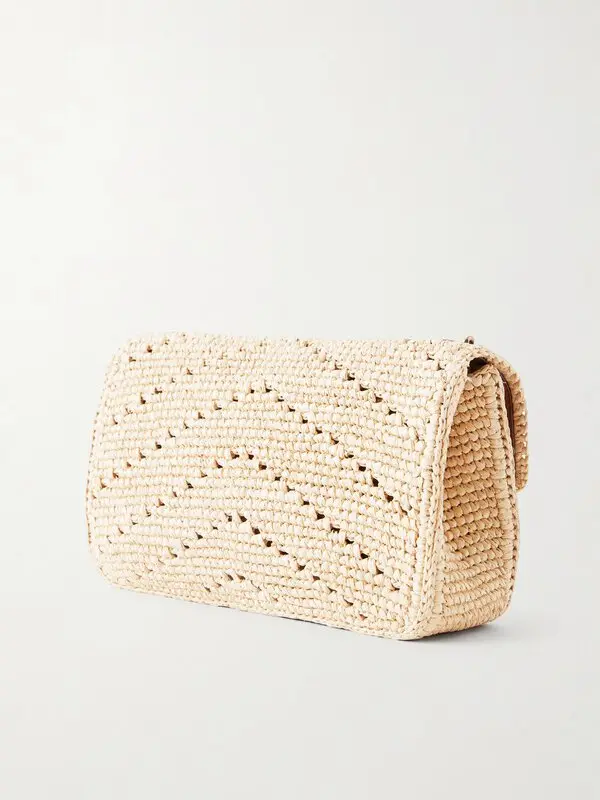 Saint Laurent Loulou Small Raffia Shoulder Bag