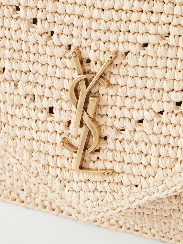 Saint Laurent Loulou Small Raffia Shoulder Bag