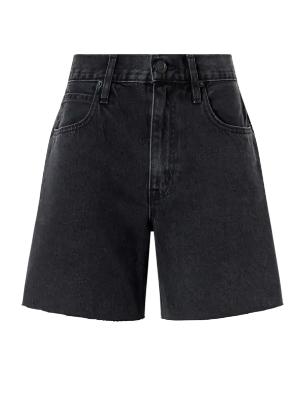SLVRLAKE Sienna Frayed Denim Shorts - Black