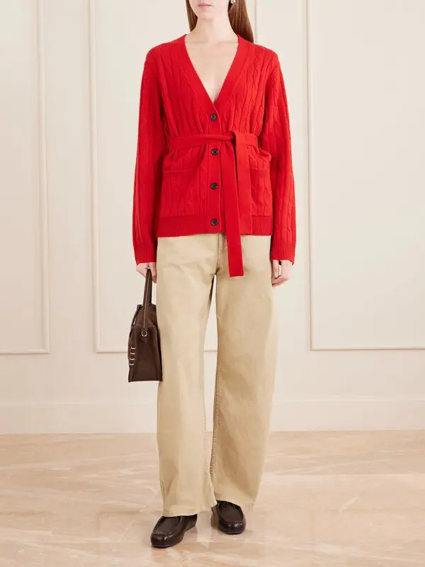 NILI LOTAN Tribeca Brushed Cotton-blend Twill Barrel-leg Pants - Neutrals
