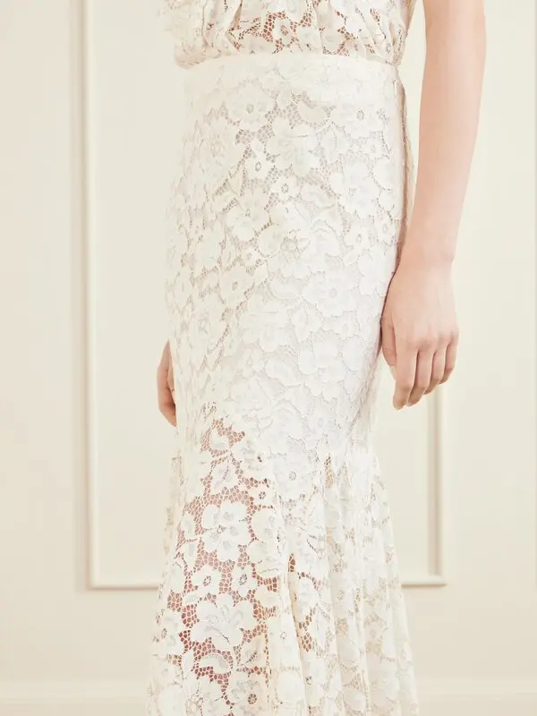 Rixo Jade Lace Pleated Midi Skirt